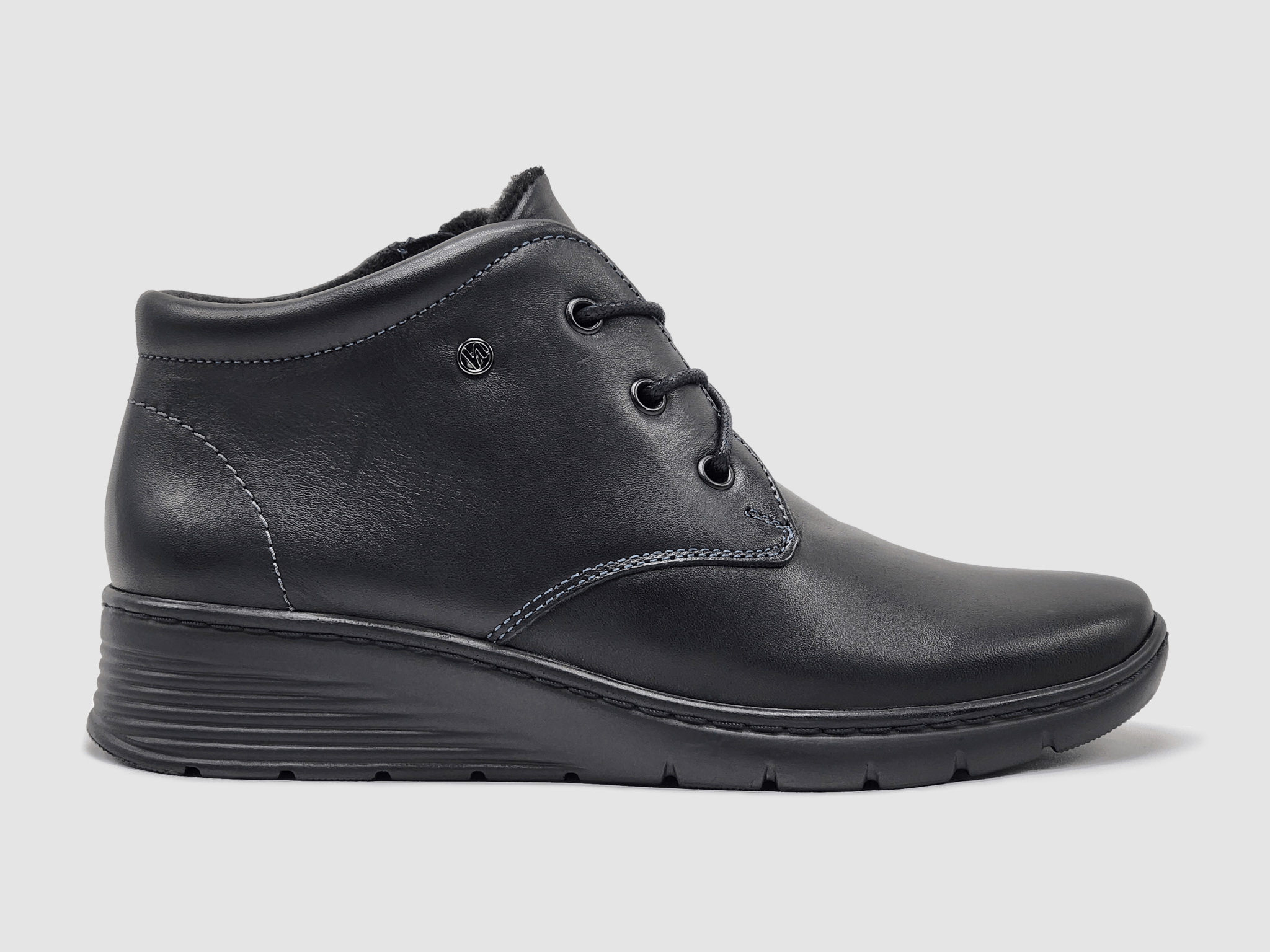 Women's Helios Theia Fleece-Lined Zip-Up Leather Boots - Black – Euro ...
