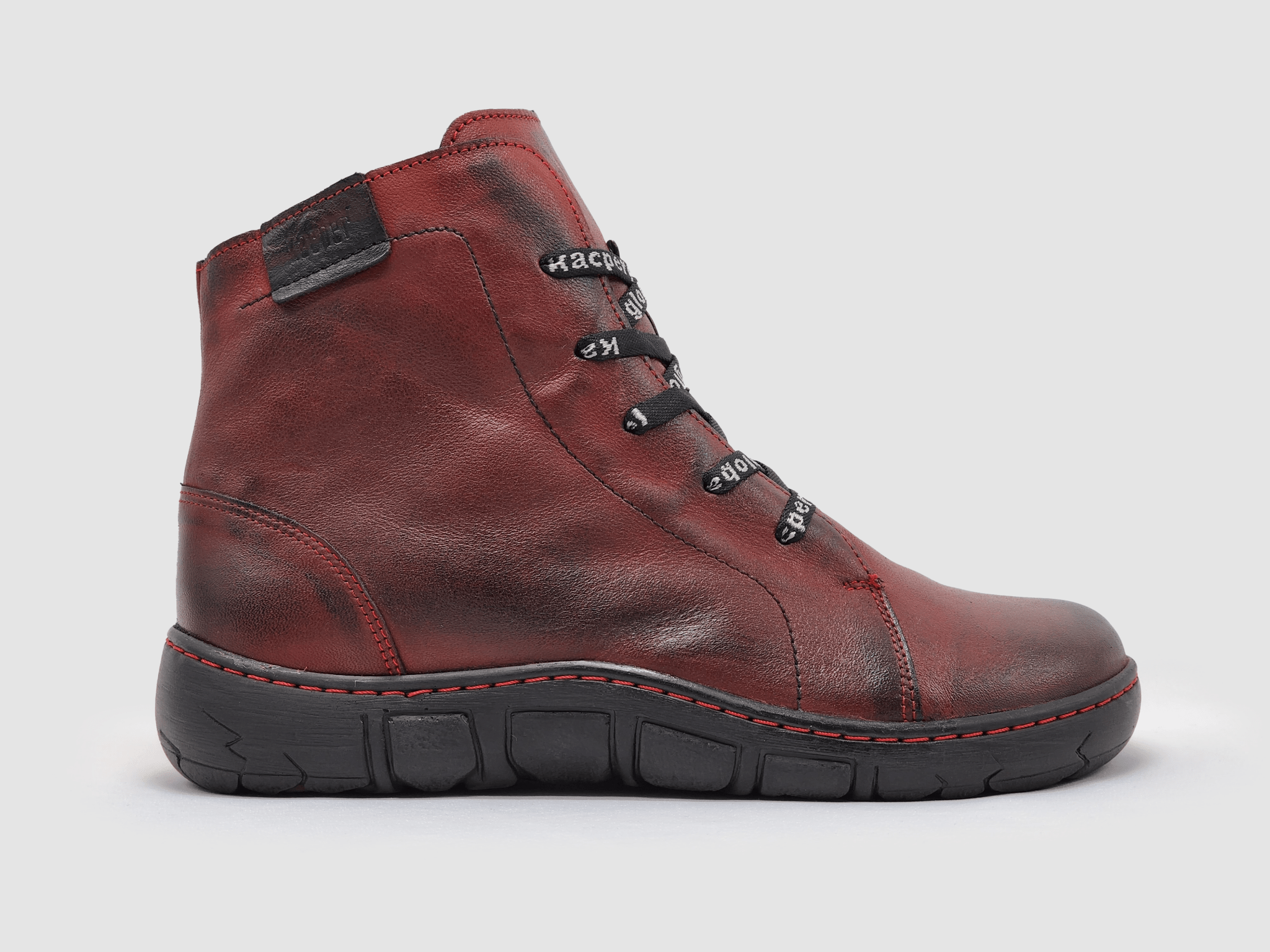 Women's Original Wool-Lined Zip-Up Leather Boots - Red – Euro Shoe House