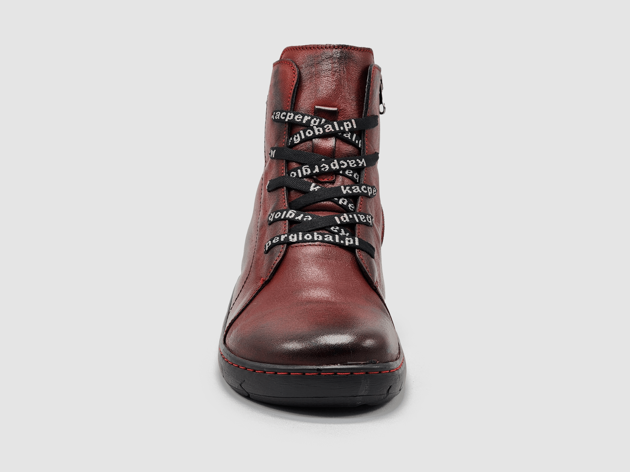 Women's Original Wool-Lined Zip-Up Leather Boots - Red – Euro Shoe House